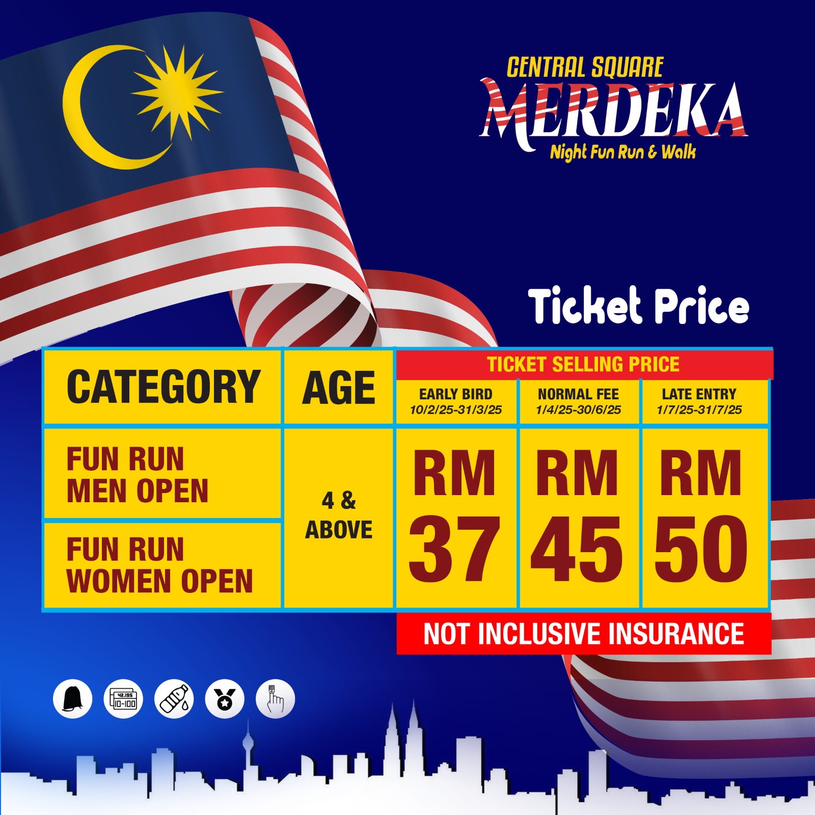 Merdeka Night Run and Walk 2025 | Howei Online Event Registration